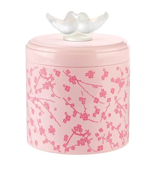 Lalique Large Rose Nebula Fleurs De Cerisier Box - Clear