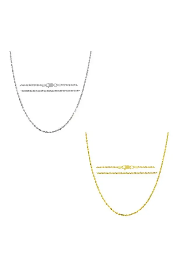 DONATELLO GIAN Name': 2-pack Sterling Silver Chain Necklace