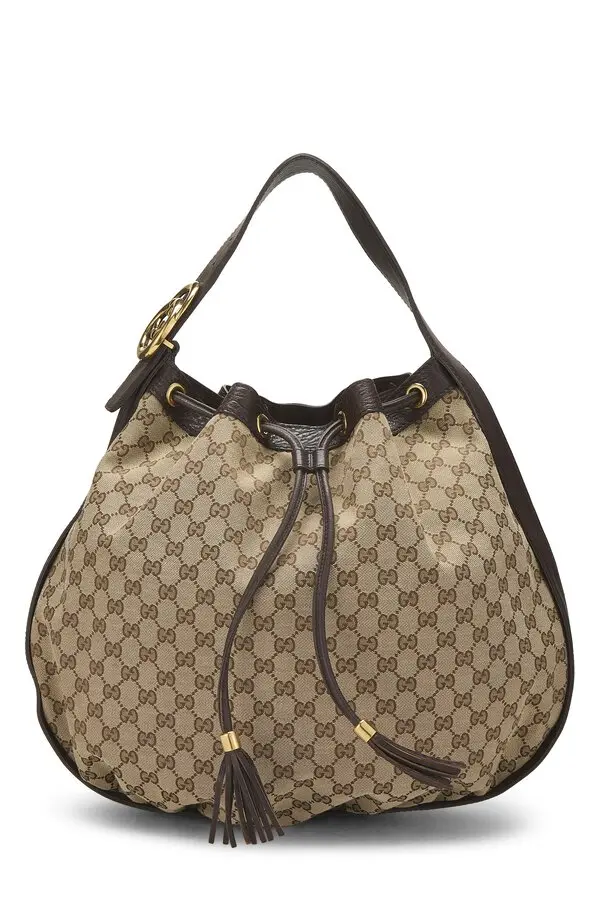 Gucci Original Gg Canvas Drawstring Hobo