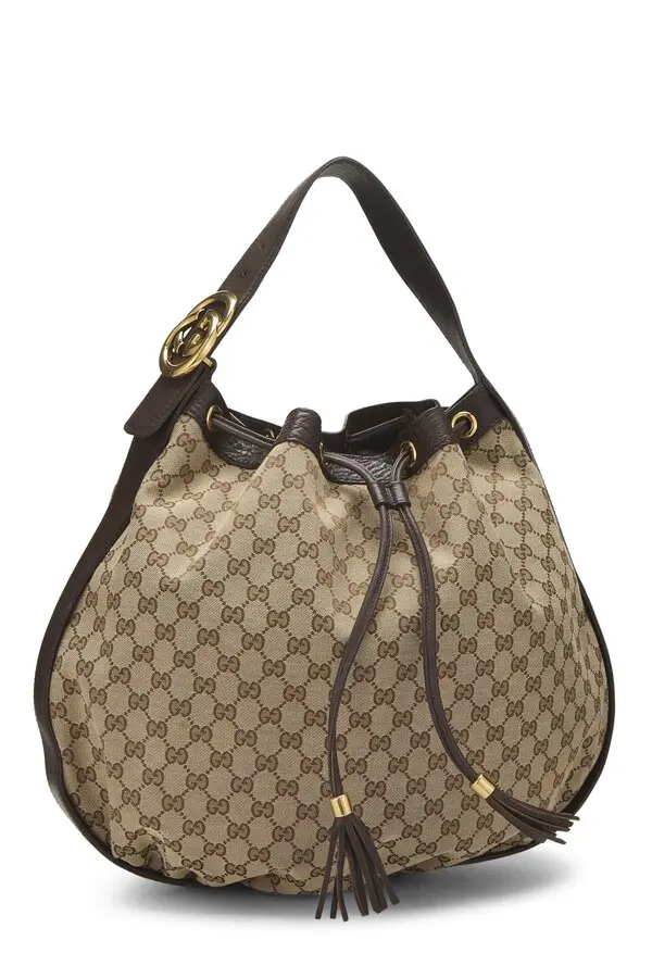 Gucci Original Gg Canvas Drawstring Hobo