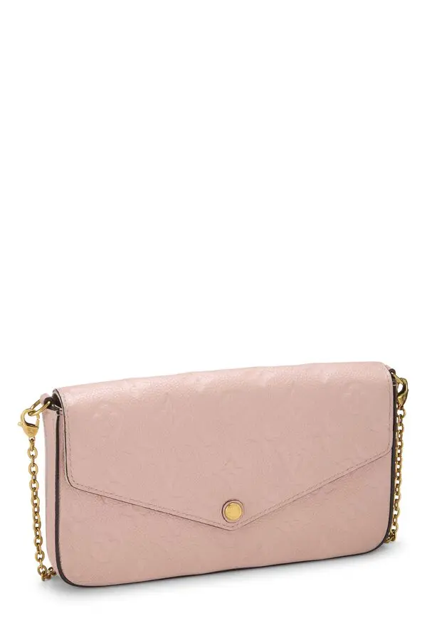 LOUIS VUITTON Monogram Empreinte Pochette Felicie Shoulder Bag - Pink
