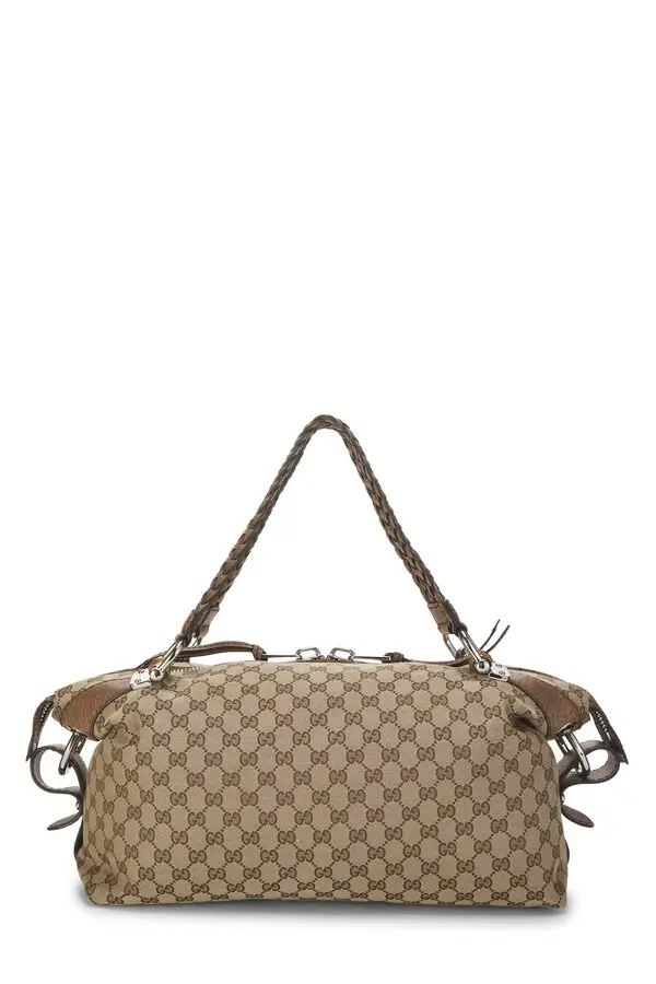 Gucci Original Gg Canvas Bamboo Braided Handbag