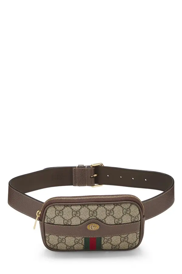Gucci Gg Supreme Canvas Ophidia Belt Bag - Brown