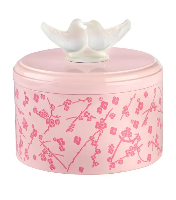 Lalique Medium Rose Nebula Fleurs De Cerisier Box - Clear