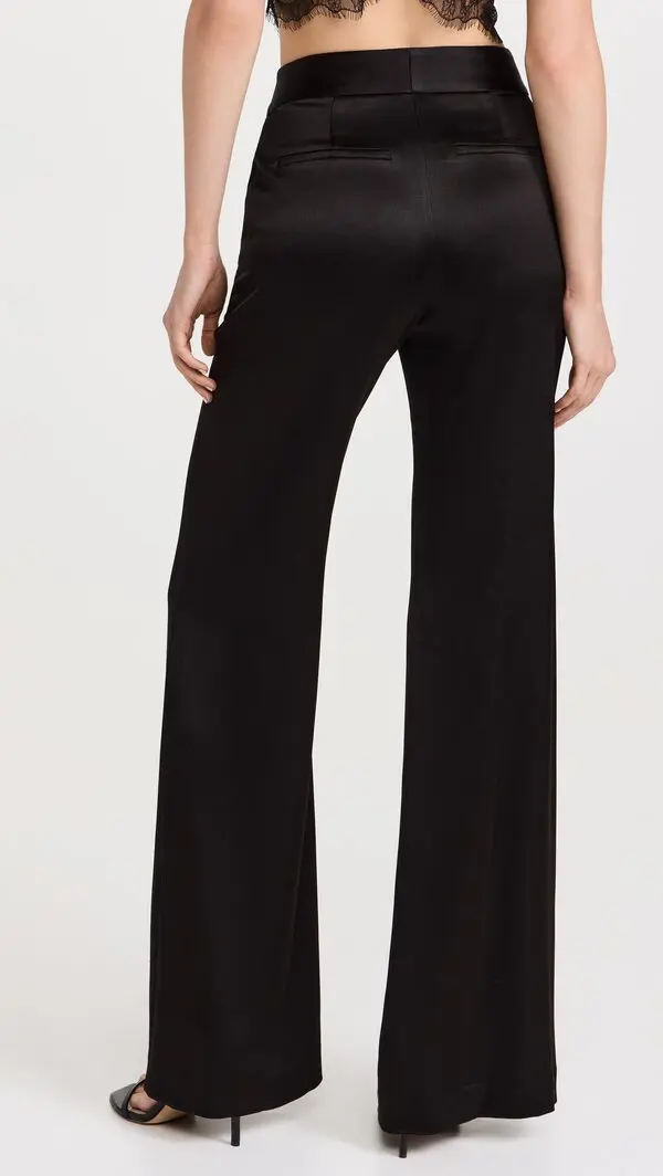 Alice + Olivia Dylan Satin Trousers - Black