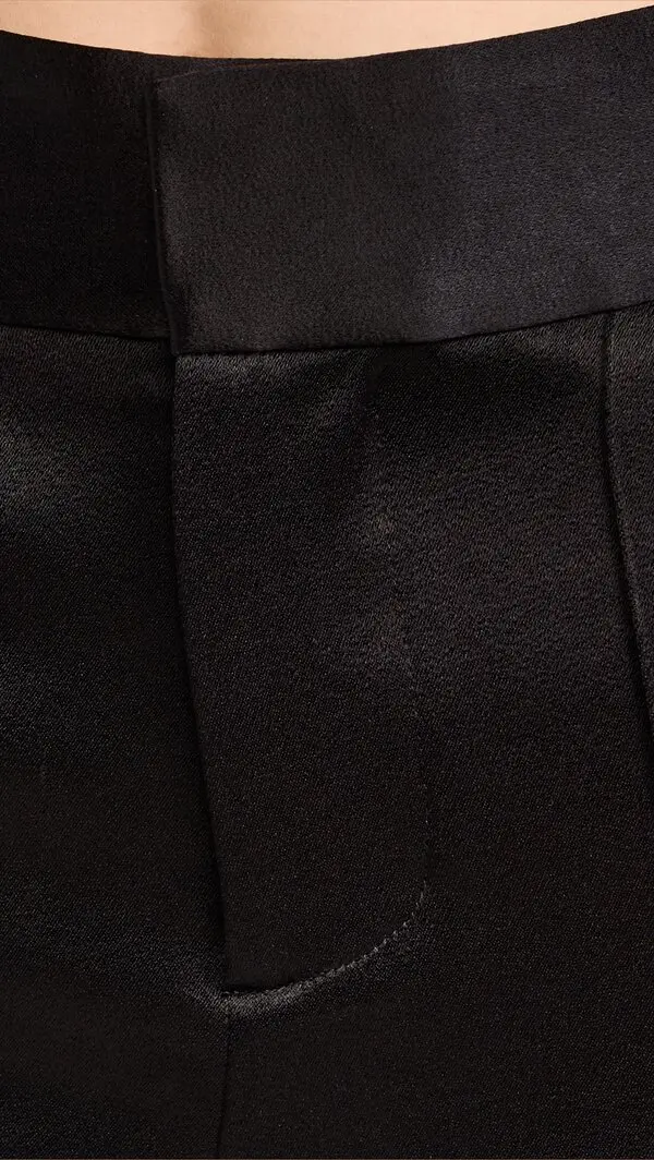 Alice + Olivia Dylan Satin Trousers - Black