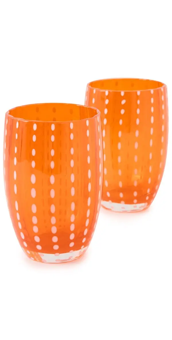 ZAFFERANO Perle Tumbler Set Of 2 - Orange