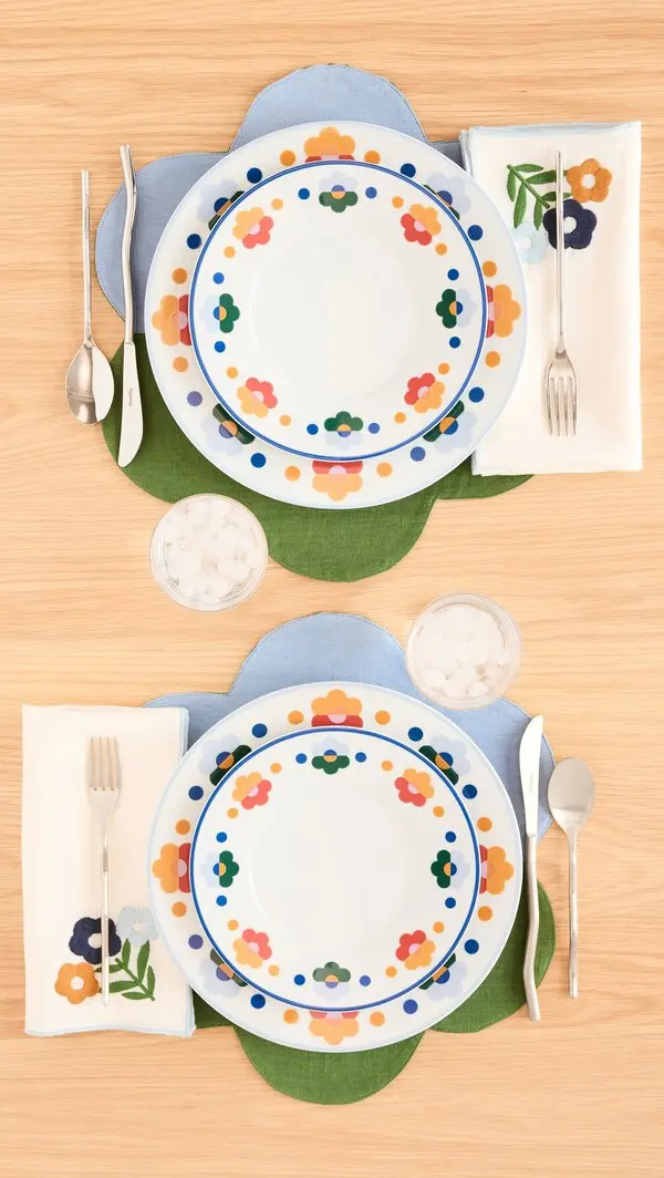 MISETTE Linen Patchwork Placemats Set Of 4