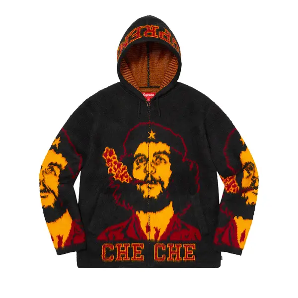 Supreme Che Hooded Zip Up Sweater - Black