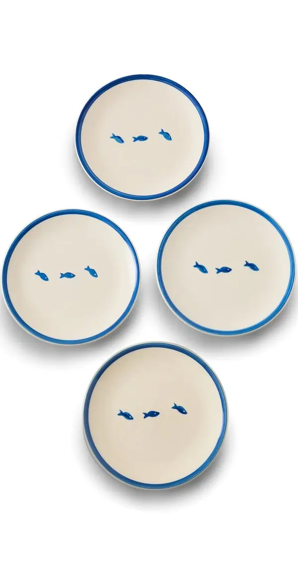 ZAFFERANO Lido Dessert Plate Set Of 4 - Fish