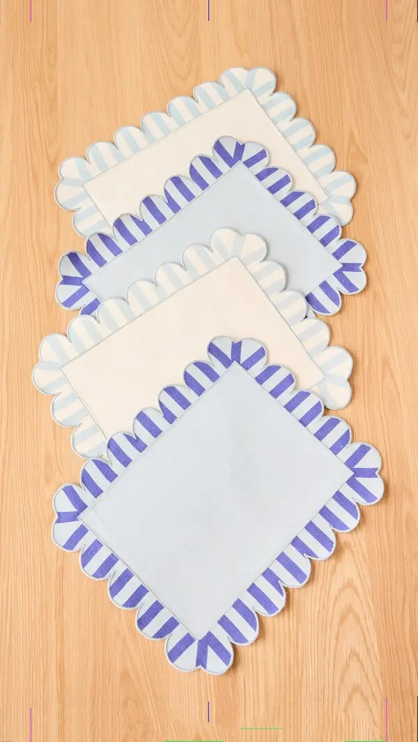 MISETTE Embroidered Linen Placemats Set Of 4