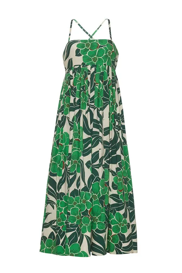 green emerald velvet dress Cara Cara - Santiago Midi Dress main image 0