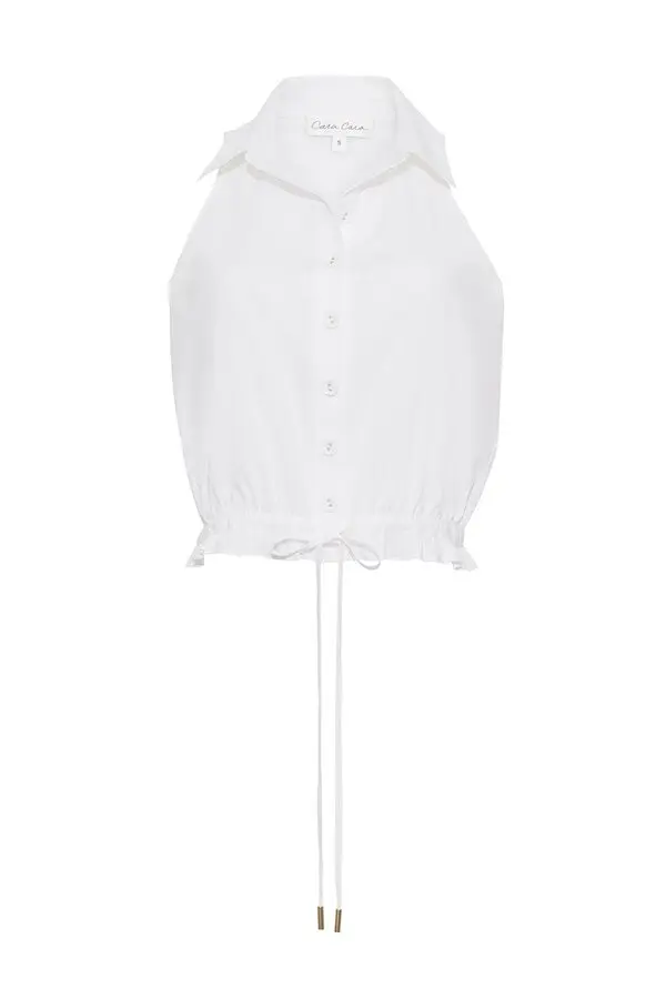 Cara Cara Hannah Halter Top - White