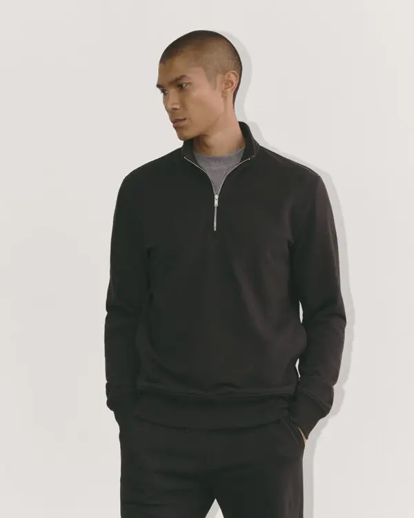 Everlane Off-duty Terry Quarter-zip - Black