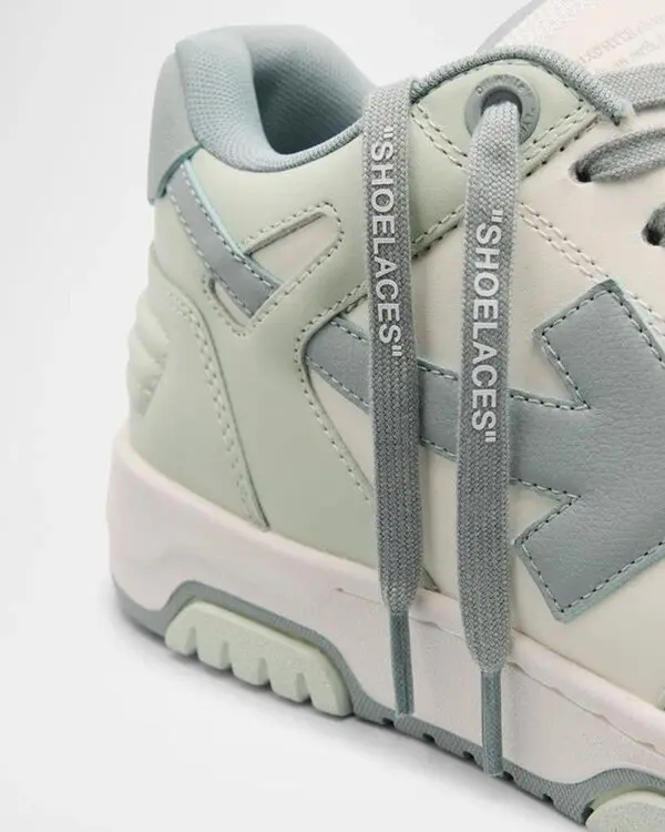 Off-White Out Of Office Leather Low-top Sneakers - Mint- Greyish