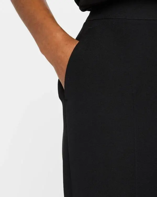 Lafayette 148 New York Saint Marks Straight Wool-silk Trousers - Black
