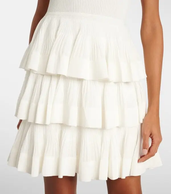 Zimmermann Crush Ruffled Tiered Knit Minidress