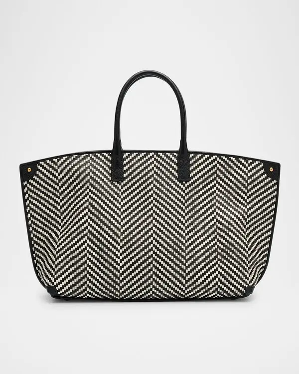 Akris Ai Small Braided Leather Shoulder Bag - Ecru Black