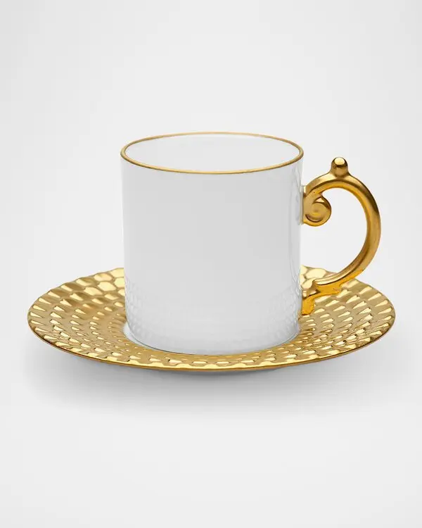 L & APOS;OBJET Aegean 24k Espresso Cup & Saucer