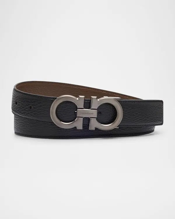 FERRAGAMO Reversible Gancini-buckle Belt - Nero
