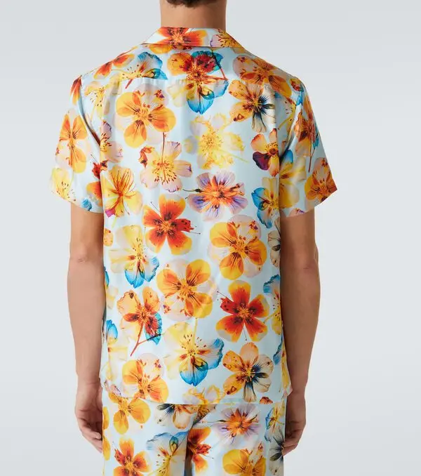 Orlebar Brown Hibbert Floral Silk Bowling Shirt - Multicoloured