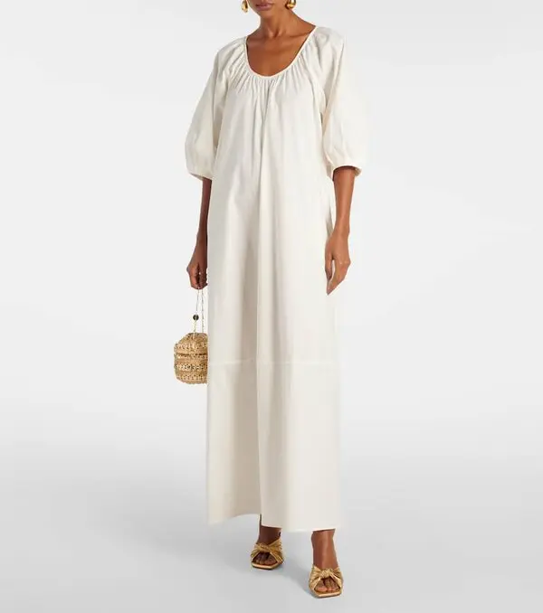 ADRIANA DEGREAS Solid Cotton Maxi Dress
