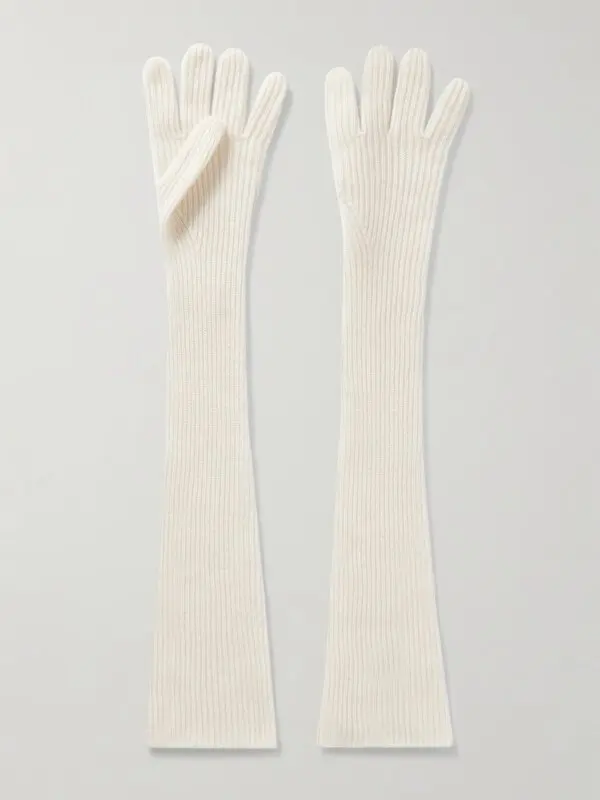 Arch4 Jessie Ribbed Cashmere Gloves - Neutrals