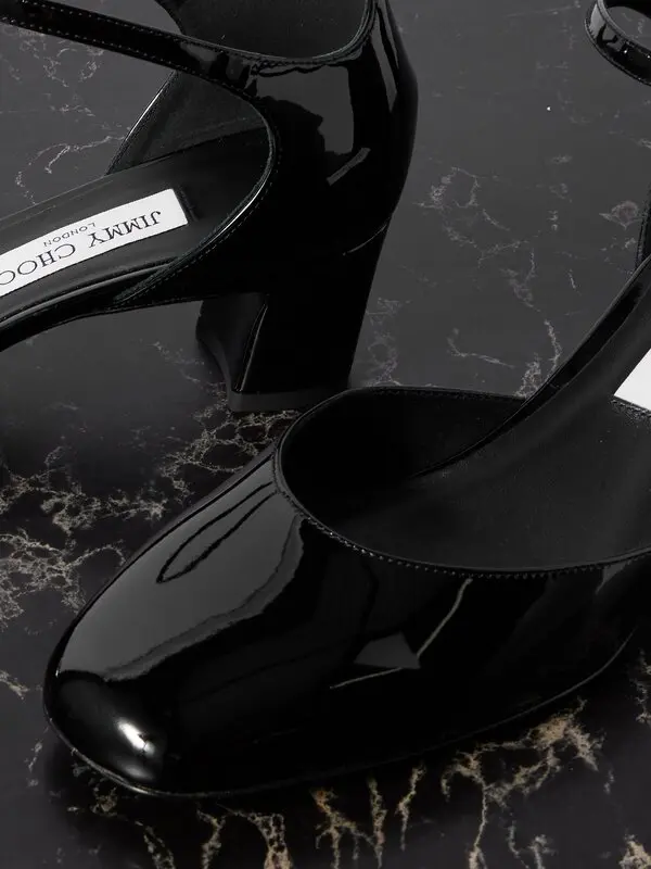 JIMMY CHOO Pixie 45 Patent-leather Mary Jane Pumps
