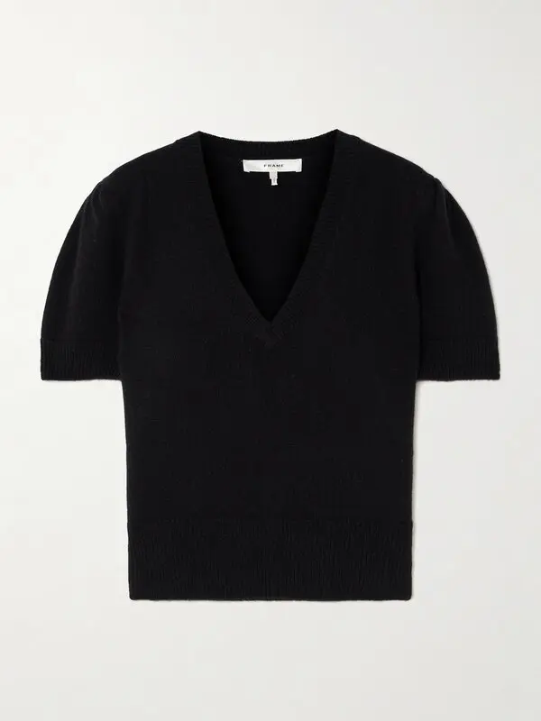 FRAME Gathered Recycled-cashmere Sweater