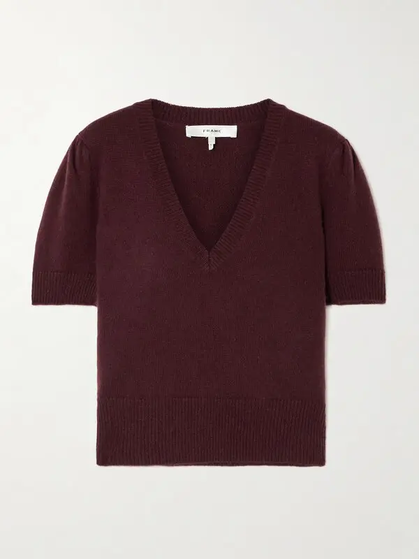 FRAME Gathered Recycled-cashmere Sweater