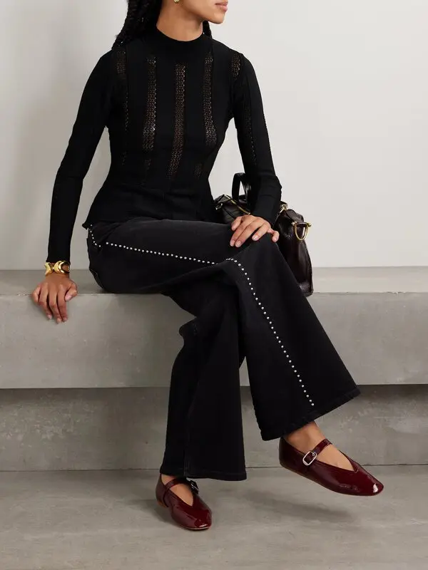 Sea Devon Paneled Stretch-knit Top