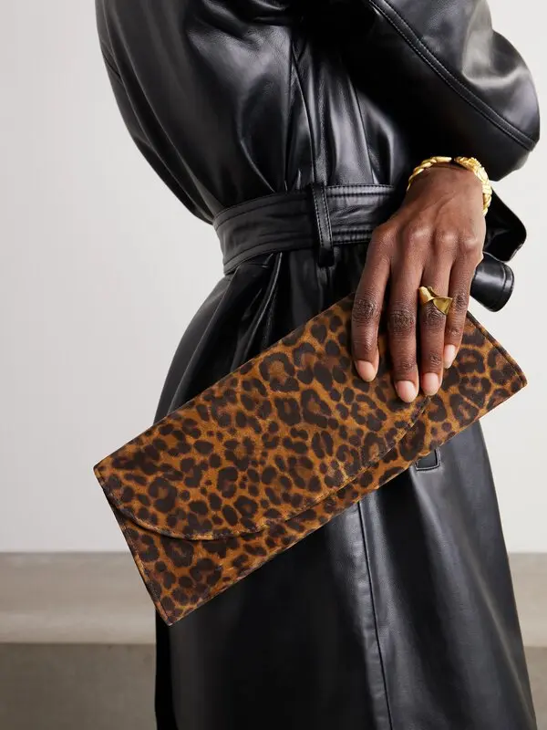 HUNTING SEASON Opera Leopard-print Clutch