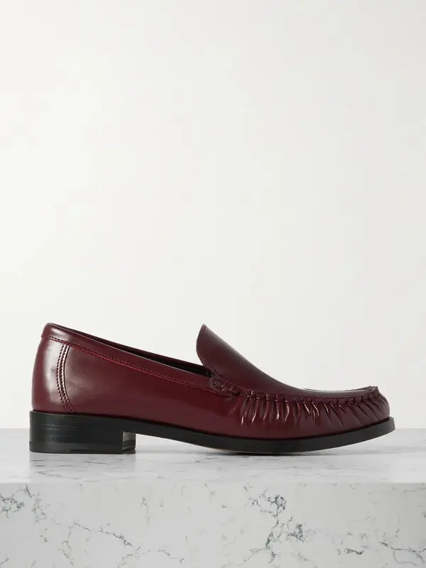 Legres 67 Ruched Leather Loafers