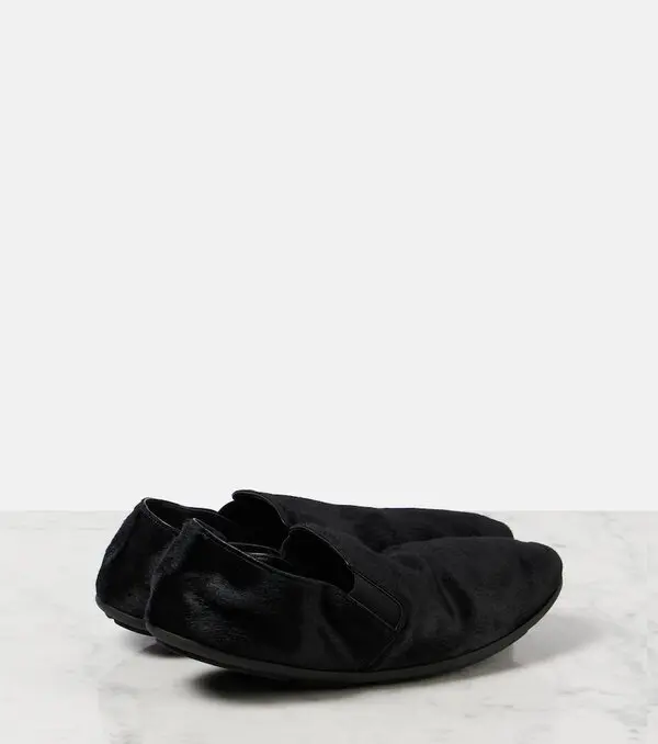 THE ROW Vincit Pony Hair Slip-on Shoes