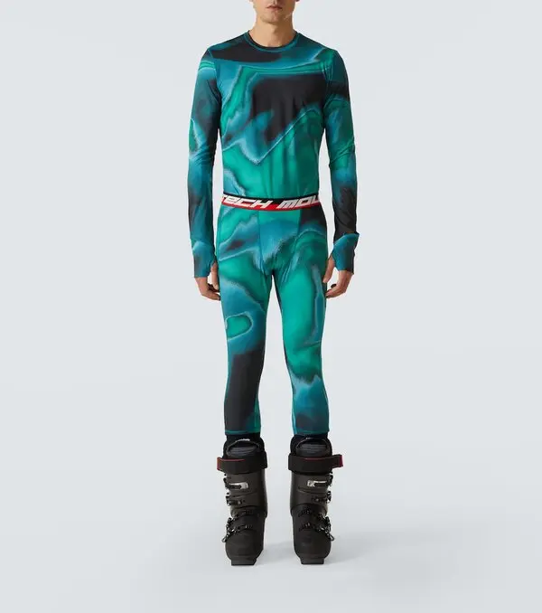 Aztech Mountain Aztech Next To Skin Printed Ski Top - Blue