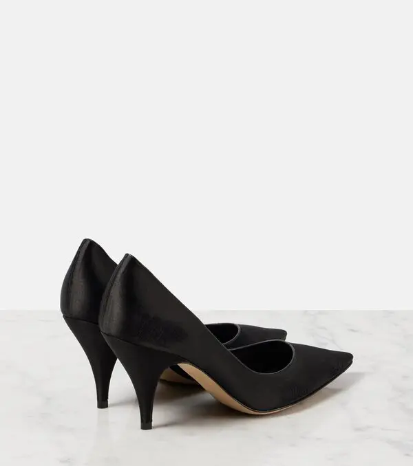 THE ROW Liisa Satin Pointed Toe Pumps
