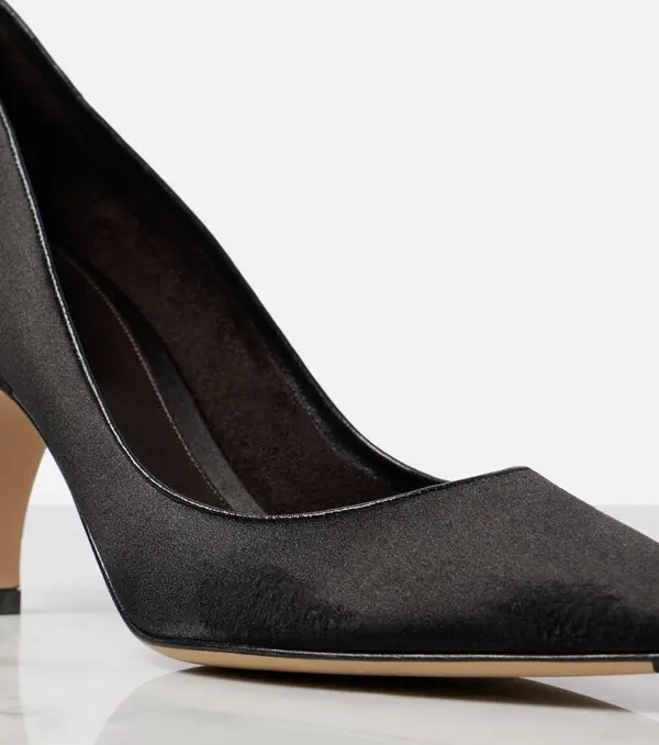 THE ROW Liisa Satin Pointed Toe Pumps