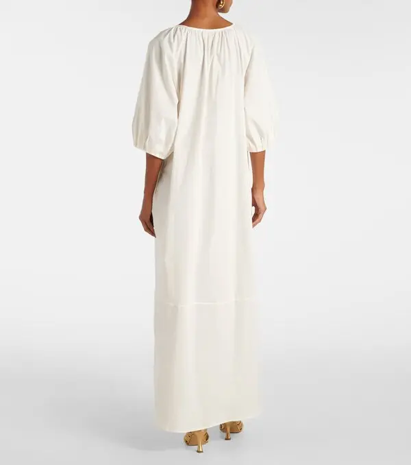 ADRIANA DEGREAS Solid Cotton Maxi Dress