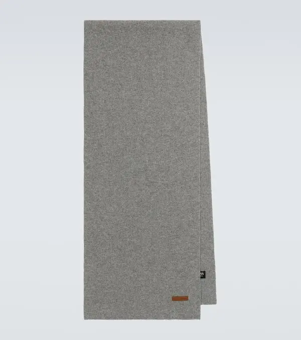 Zegna Ribbed-knit Cashmere Scarf - Grey