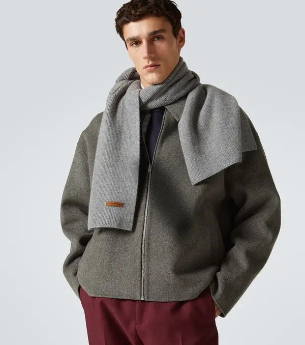 Zegna Ribbed-knit Cashmere Scarf