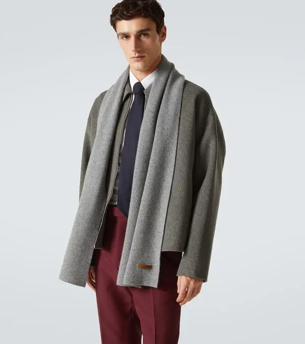 Zegna Ribbed-knit Cashmere Scarf