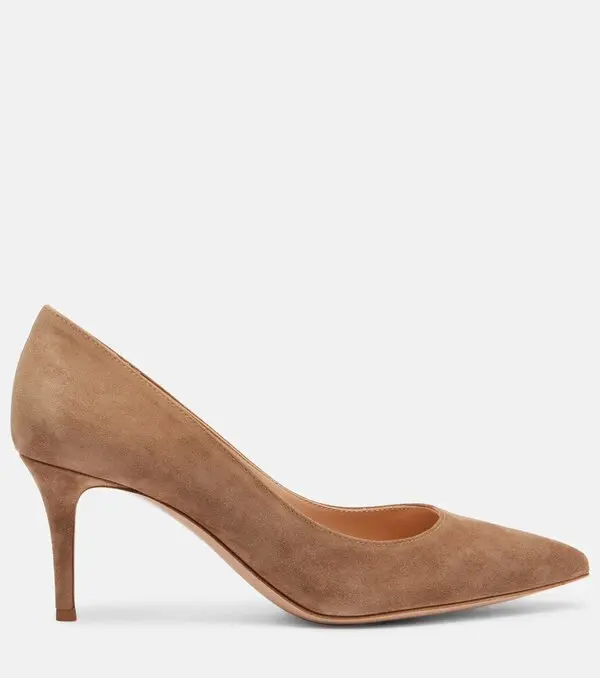 GIANVITO ROSSI Suede Pumps - Beige