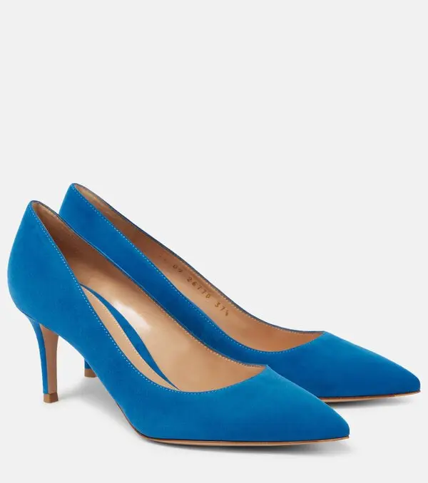 GIANVITO ROSSI 70' Suede Pumps - Blue