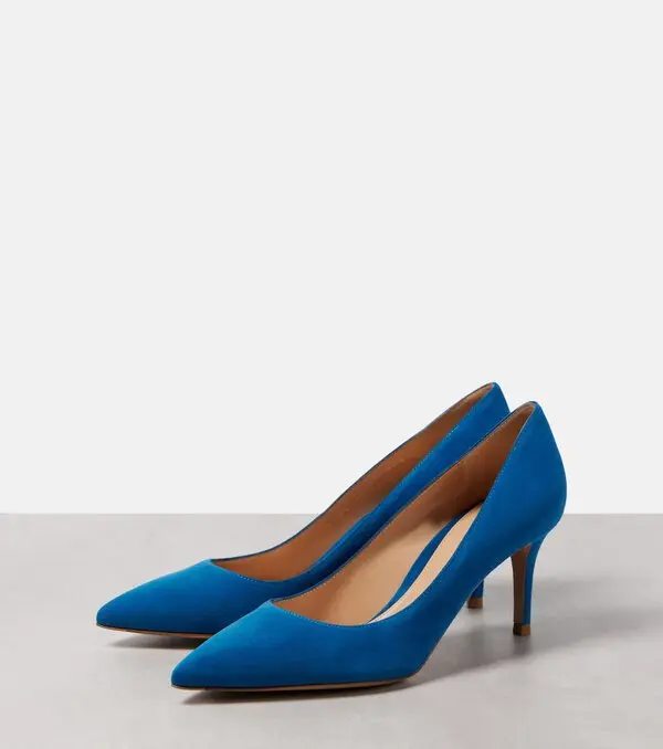 GIANVITO ROSSI 70' Suede Pumps - Blue