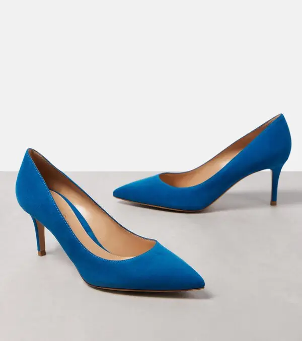 GIANVITO ROSSI 70' Suede Pumps - Blue
