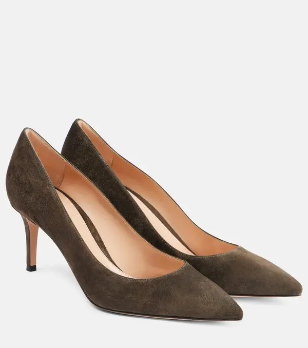 GIANVITO ROSSI 70 Suede Pumps - Green