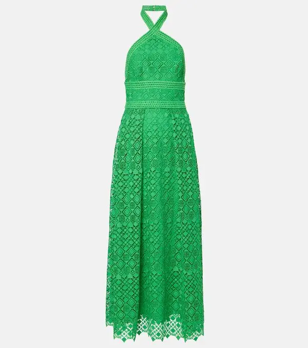 Elie Saab Halterneck Midi Dress