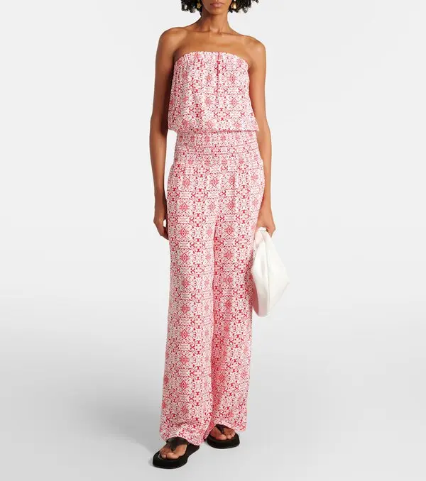Melissa Odabash Naomi Floral Jumpsuit - Red