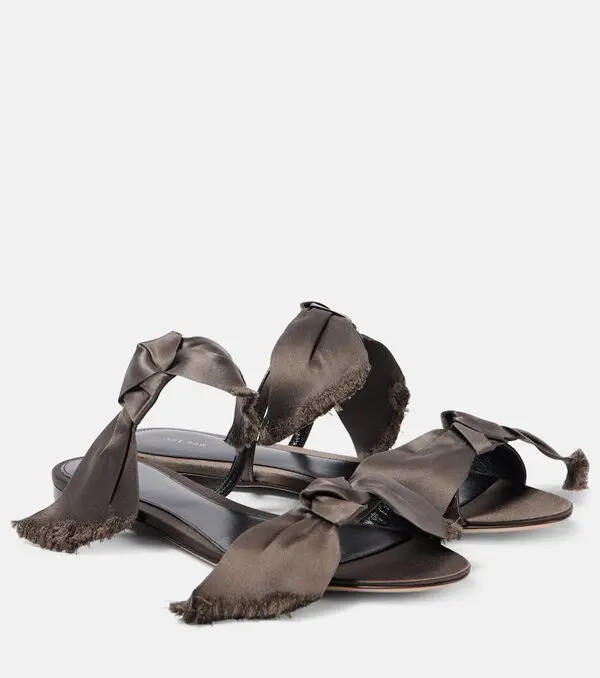 THE ROW Vika Satin Sandals - Brown