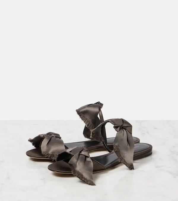 THE ROW Vika Satin Sandals - Brown